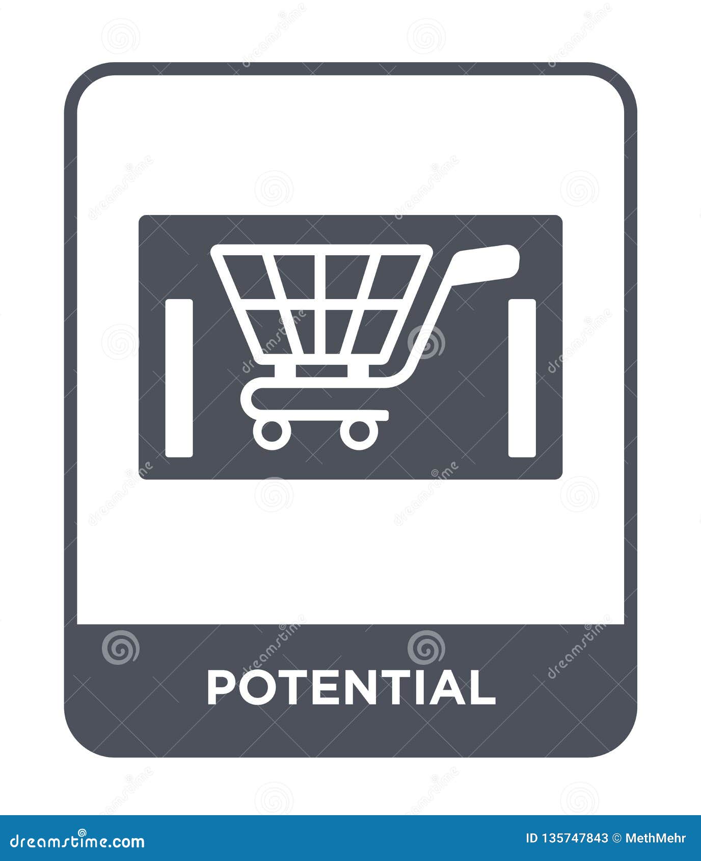 Potential Icon in Trendy Design Style. Potential Icon Isolated on White ...