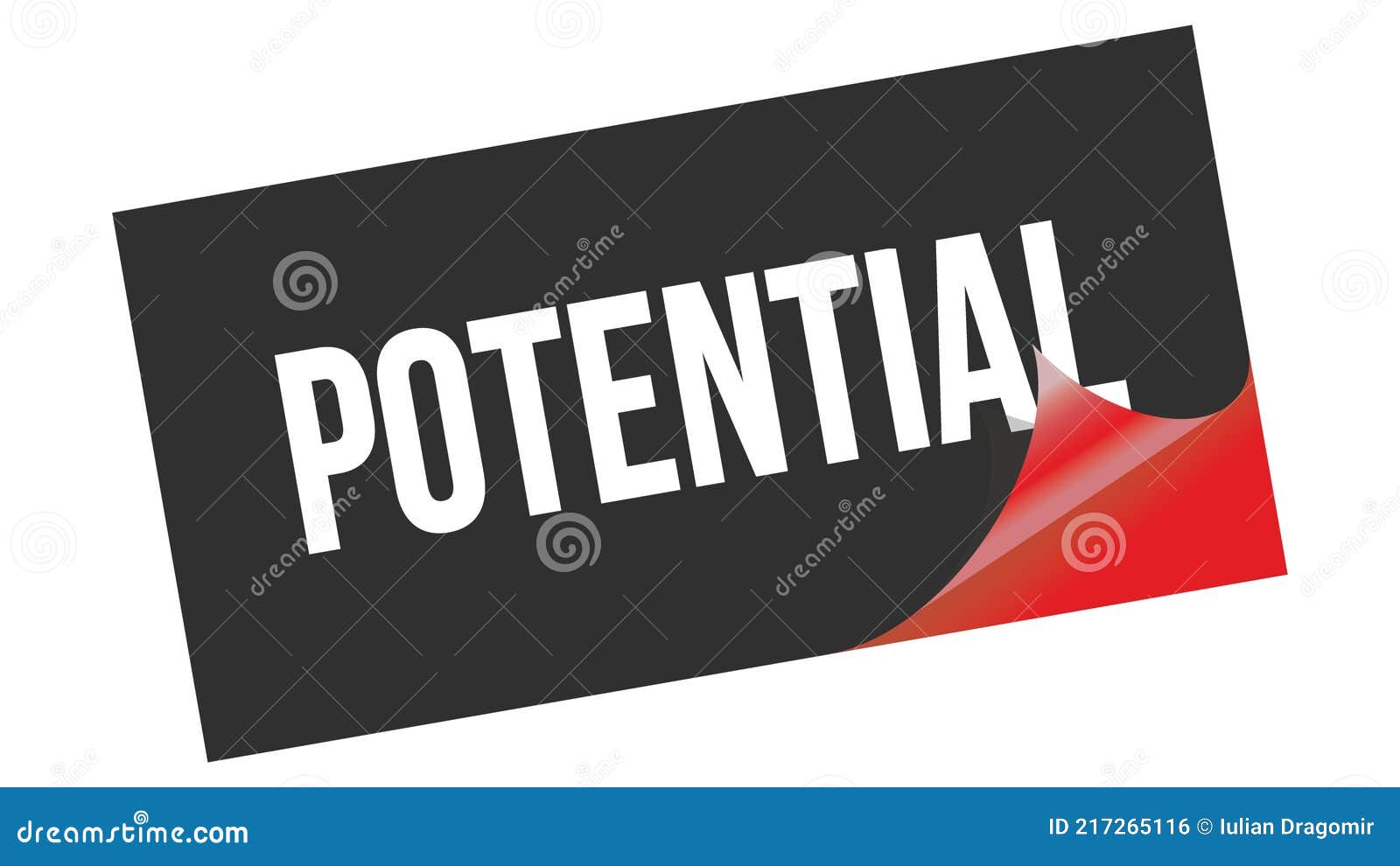 POTENTIAL Text on Black Red Sticker Stamp Stock Illustration ...