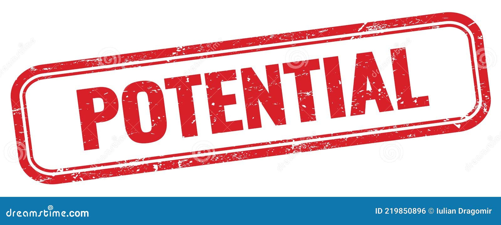 POTENTIAL Text on Red Grungy Stamp Stock Illustration - Illustration of ...