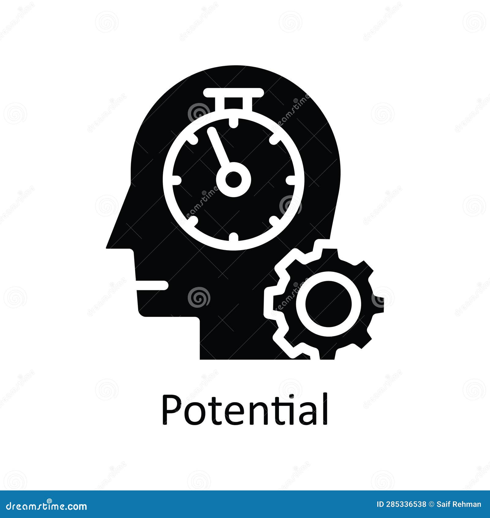 Potential Vector Solid Icon Design Illustration. Human Mentality Symbol ...