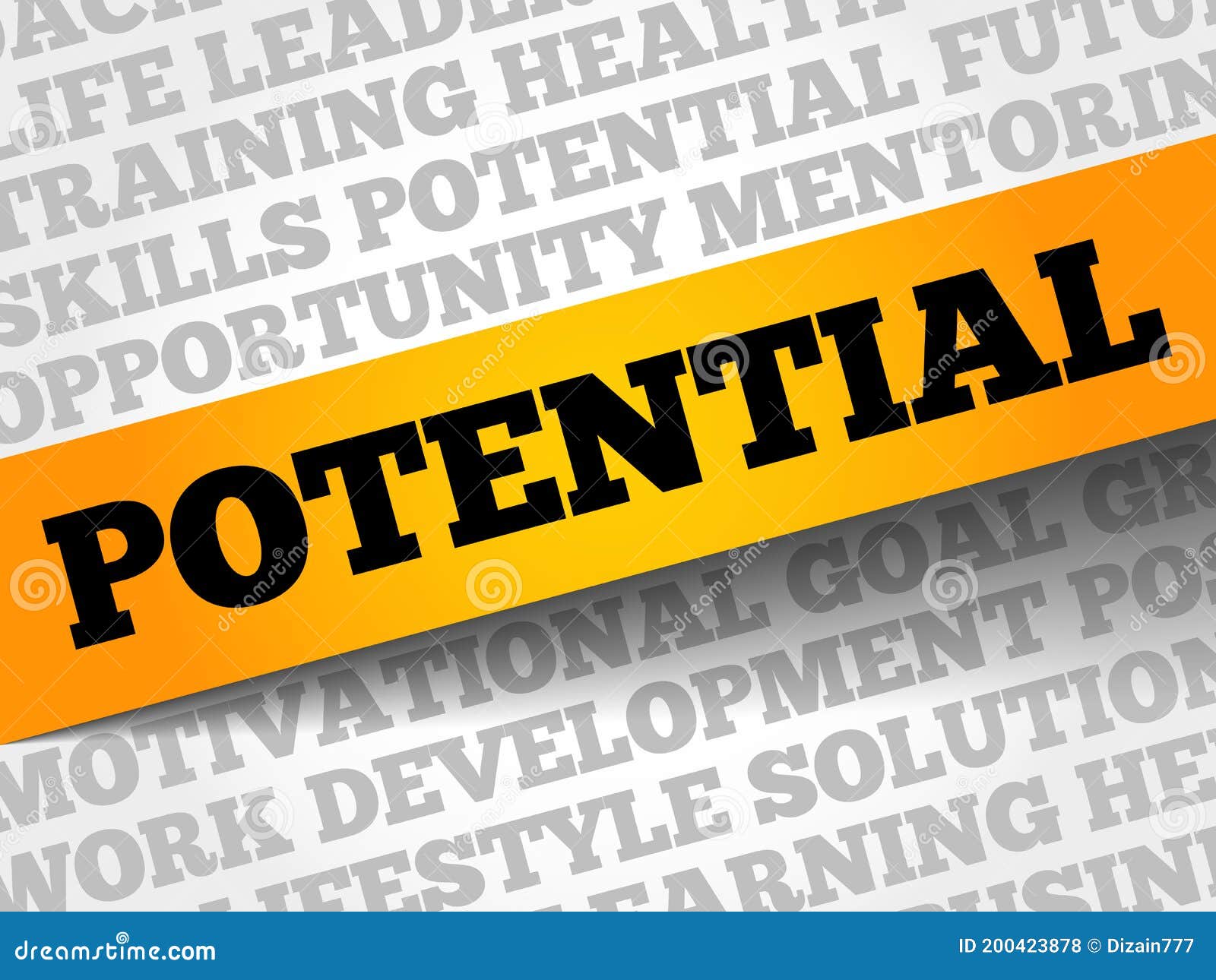 Potential word cloud stock illustration. Illustration of fulfilled ...