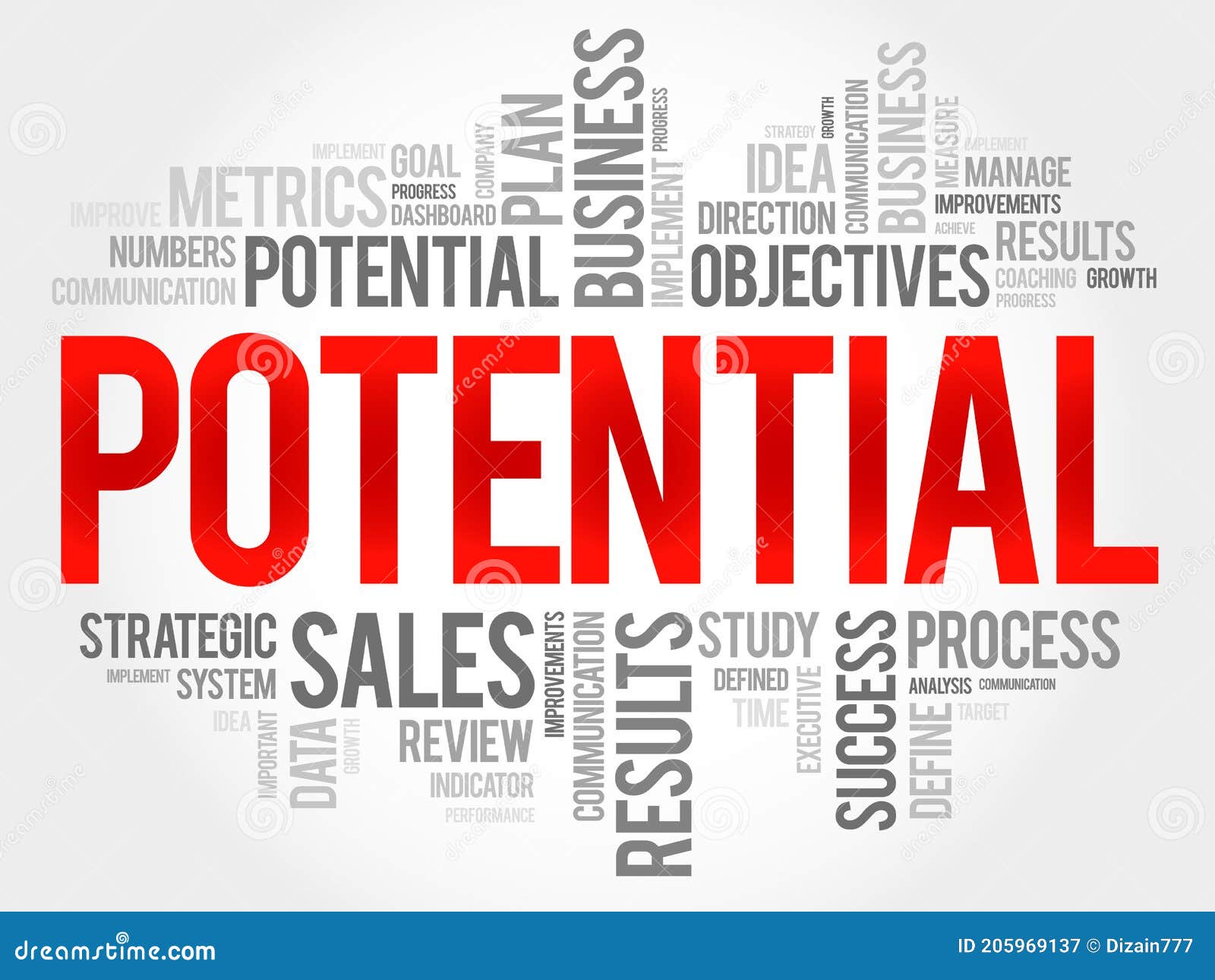 Potential word cloud stock illustration. Illustration of fulfill ...