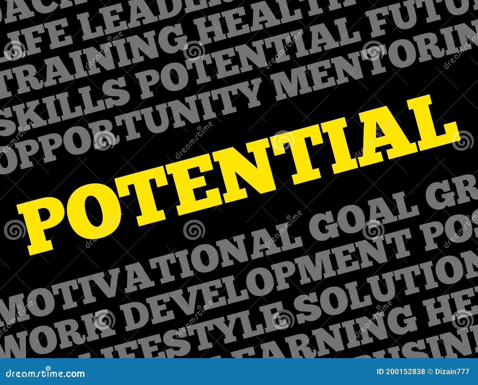 Potential Word Cloud Collage Stock Illustration - Illustration of ...