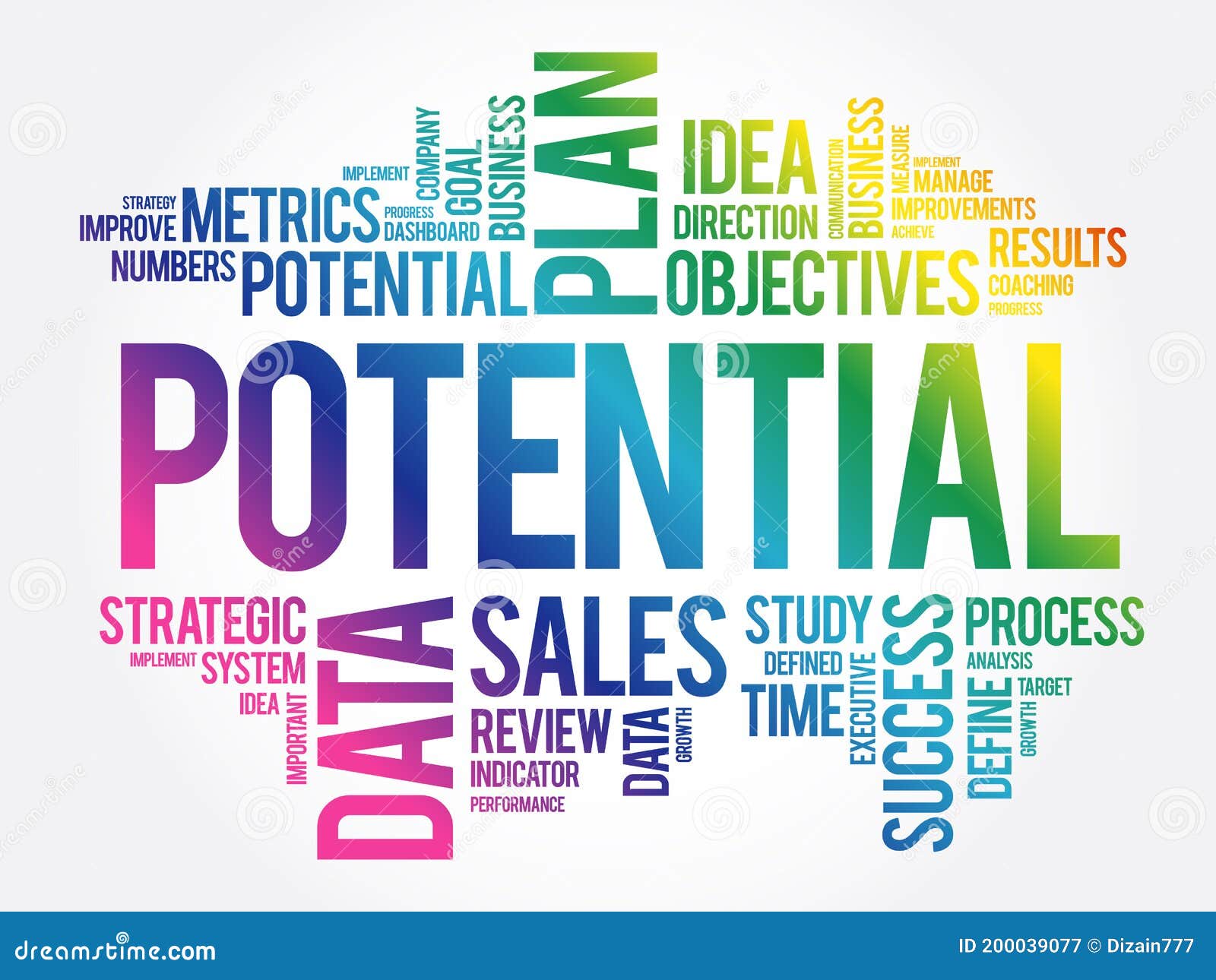 Potential Word Cloud Concept Stock Illustration - Illustration of ...