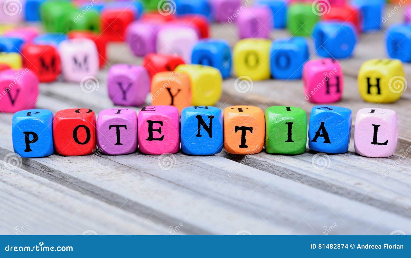 Potential word on table stock photo. Image of message - 81482874