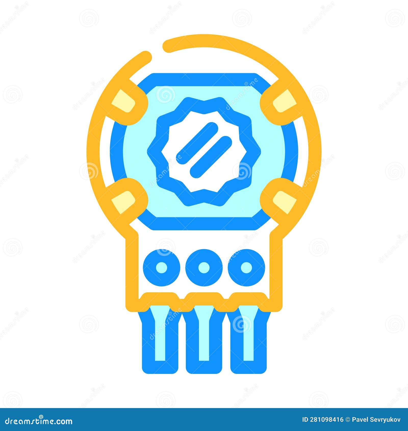 Potentiometer Electronic Component Color Icon Vector Illustration Stock ...