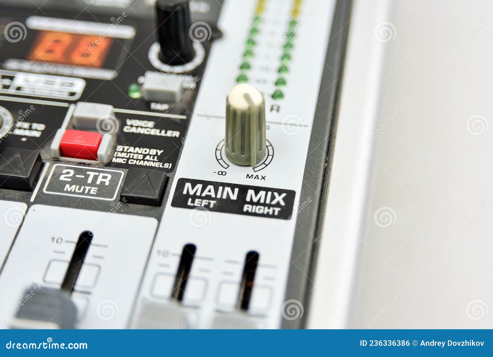 The Potentiometer is at Maximum on the Mixing Console, Close-up Stock ...