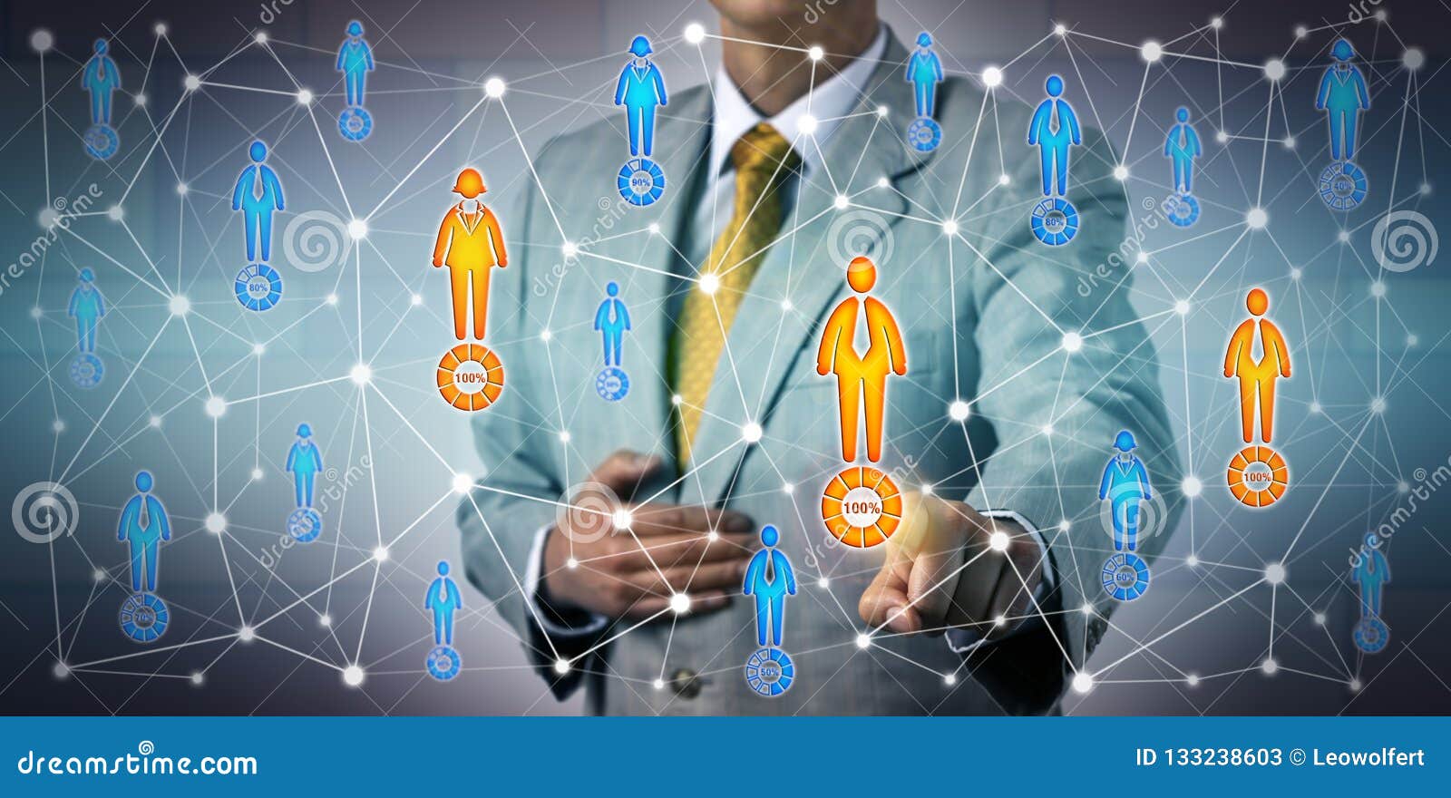 Potenzial Manager-Choosing Prospects Withs 100% Stockbild - Bild von ...