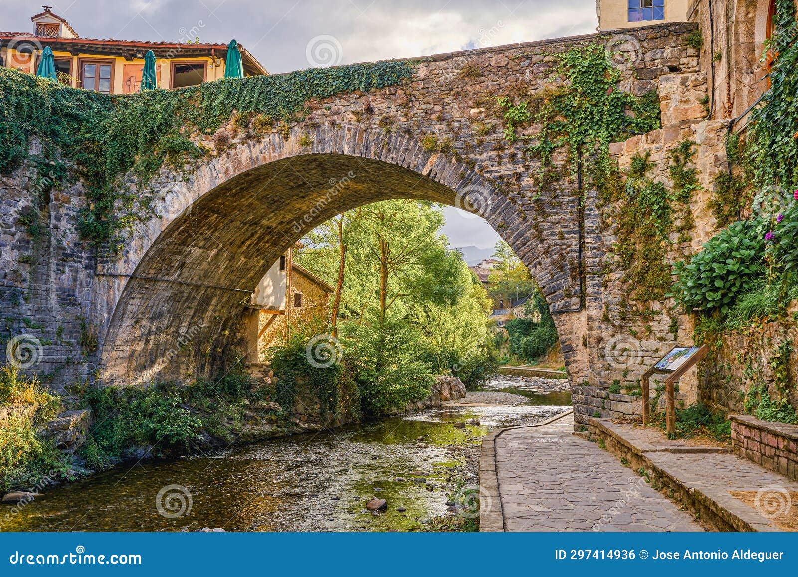 Potes Bridge and Deva River in Its Path. Stock Photo - Image of ancient ...