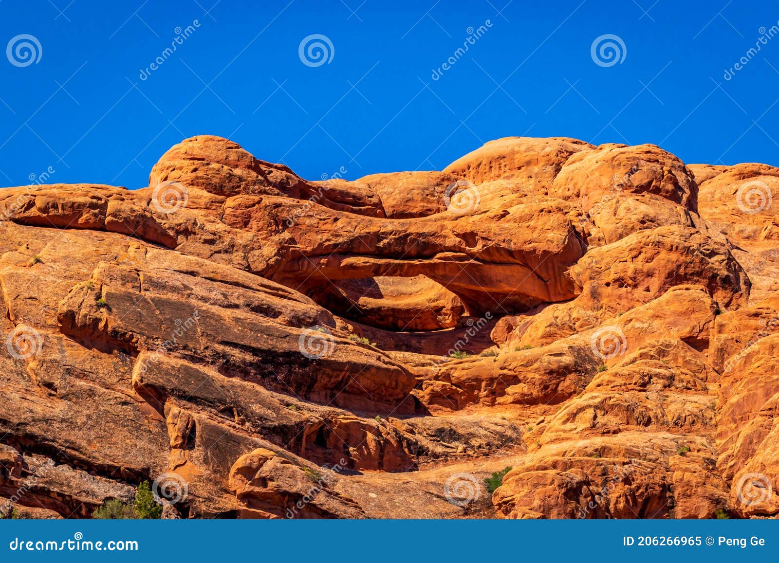 Pothole Arch in Arches National Park Stock Image - Image of north, moab ...