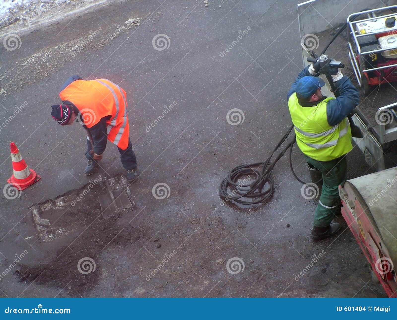 Pothole patching editorial stock image. Image of labor - 601404
