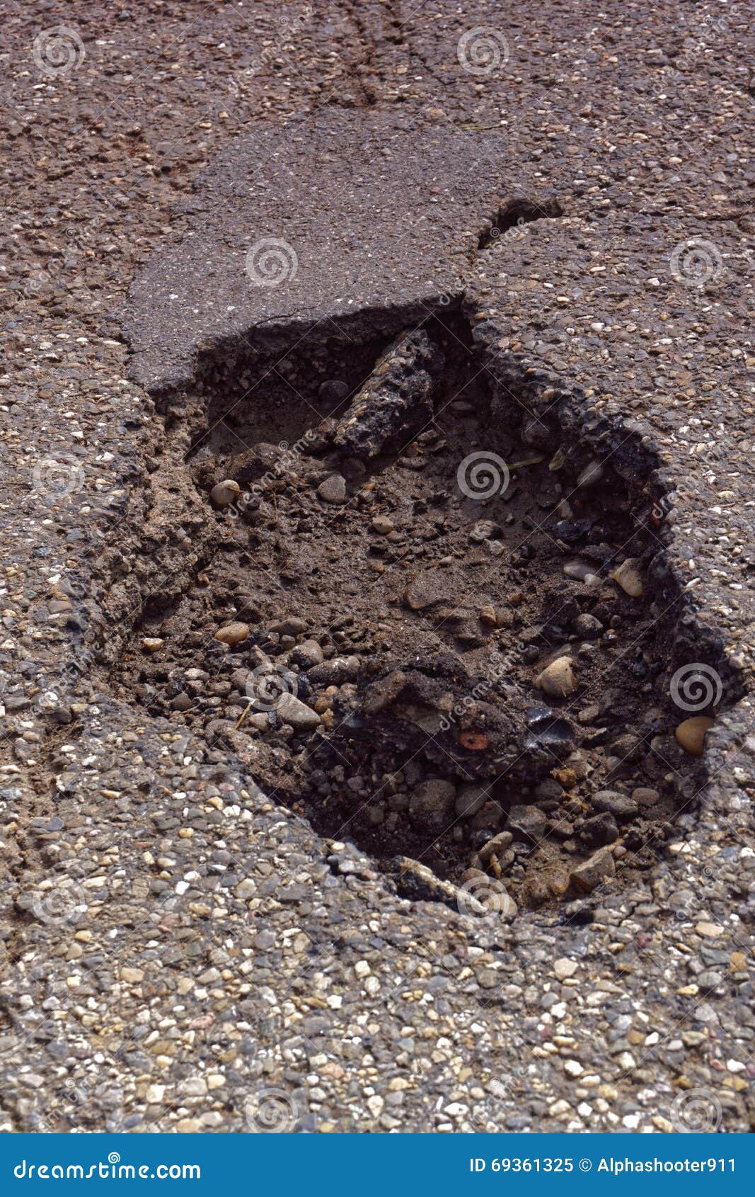Pothole stock image. Image of passing, surface, traffic - 69361325