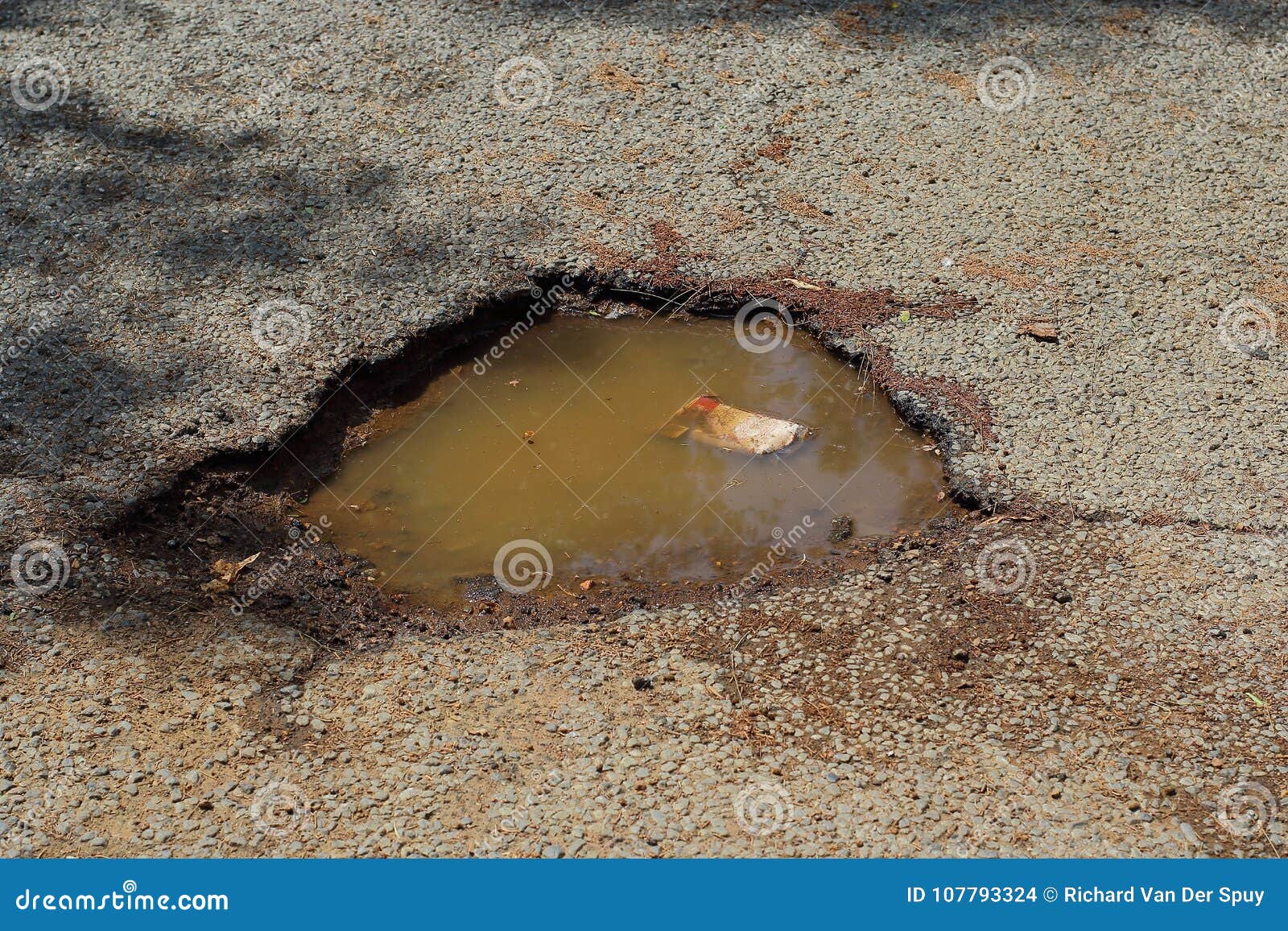 A Pothole in the Road Surface Stock Photo - Image of transport ...