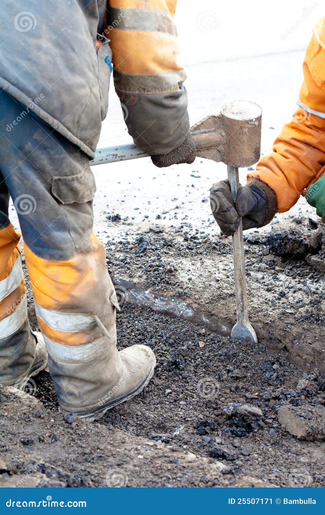 Pothole and Road Surface Repairing Stock Image - Image of danger ...