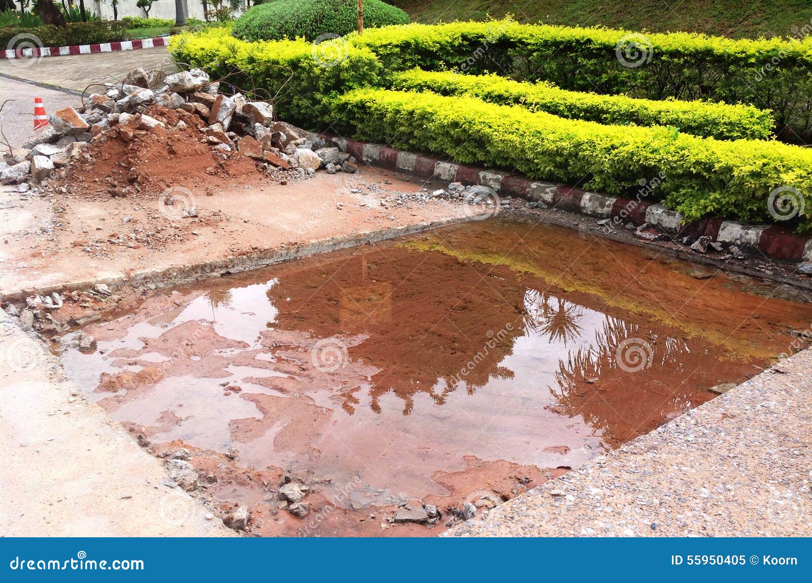 Pothole and Road Surface Repairing Works Stock Image - Image of ...