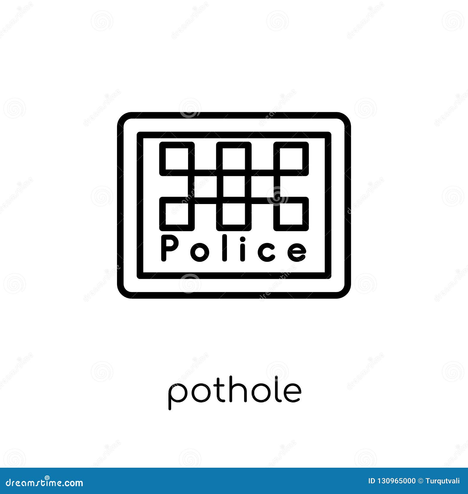 Pothole Sign Icon. Trendy Modern Flat Linear Vector Pothole Sign Stock Vector - Illustration of ...