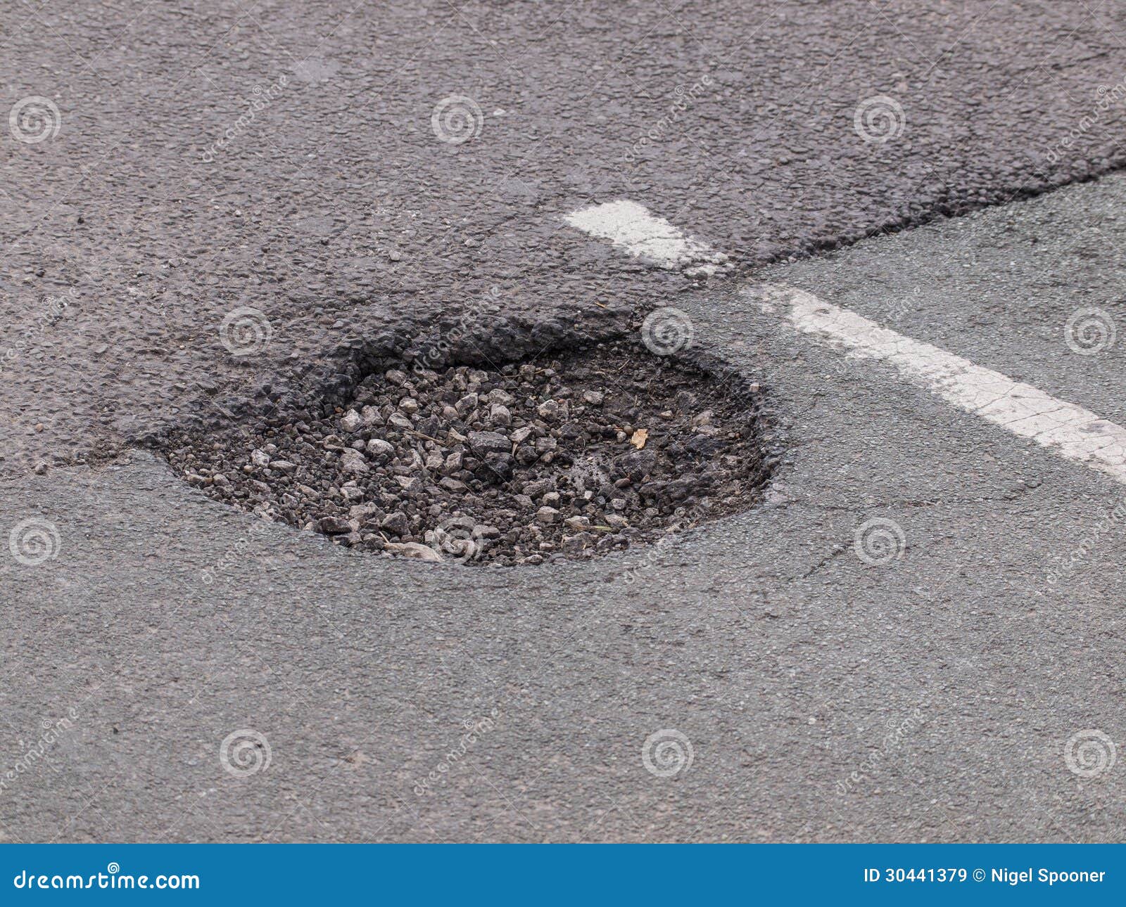 Pothole in Tarmac Road Surface Stock Image - Image of hole ...