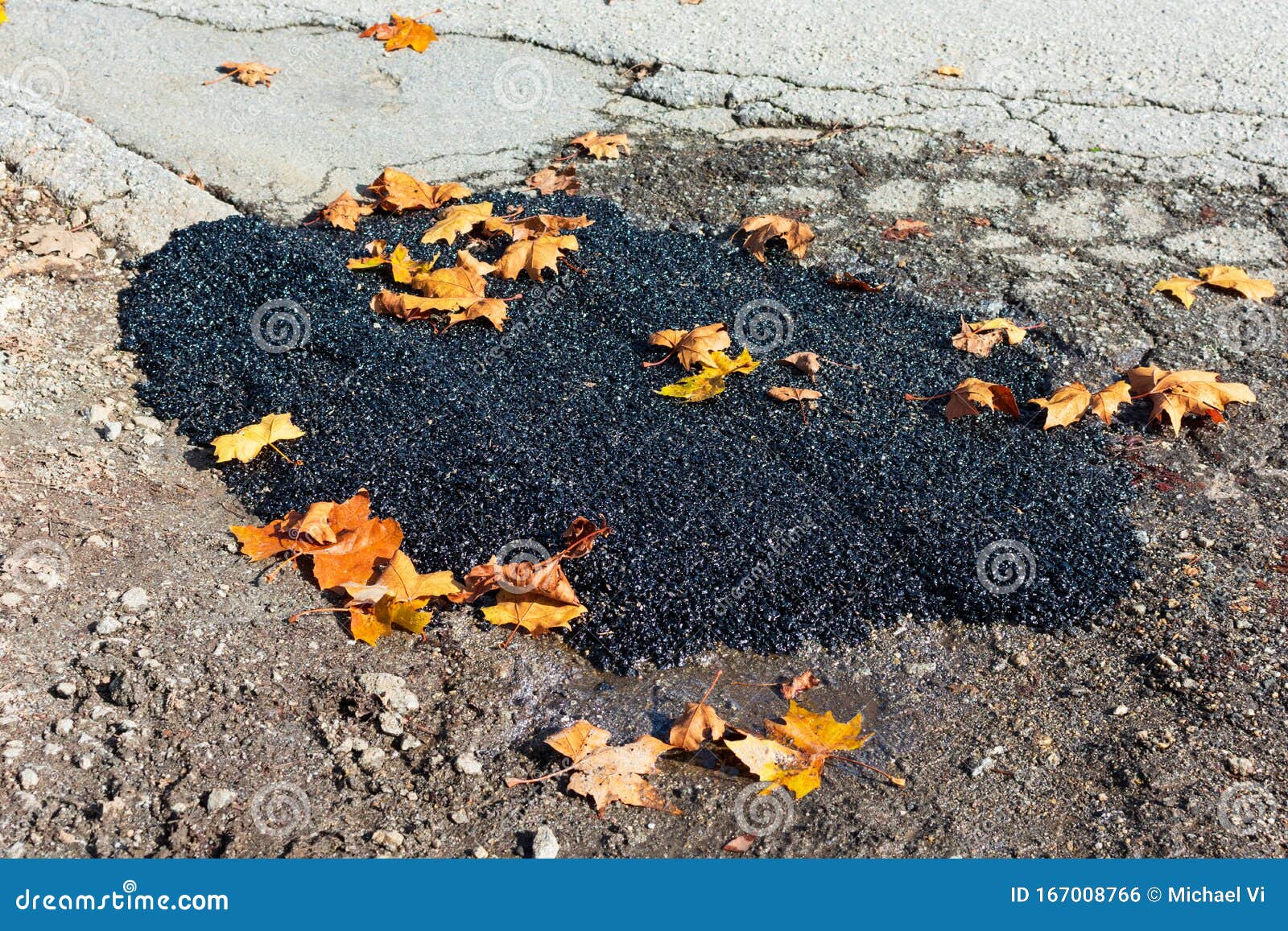 Pothole Repaired With Gravel And Tar Stock Image | CartoonDealer.com ...
