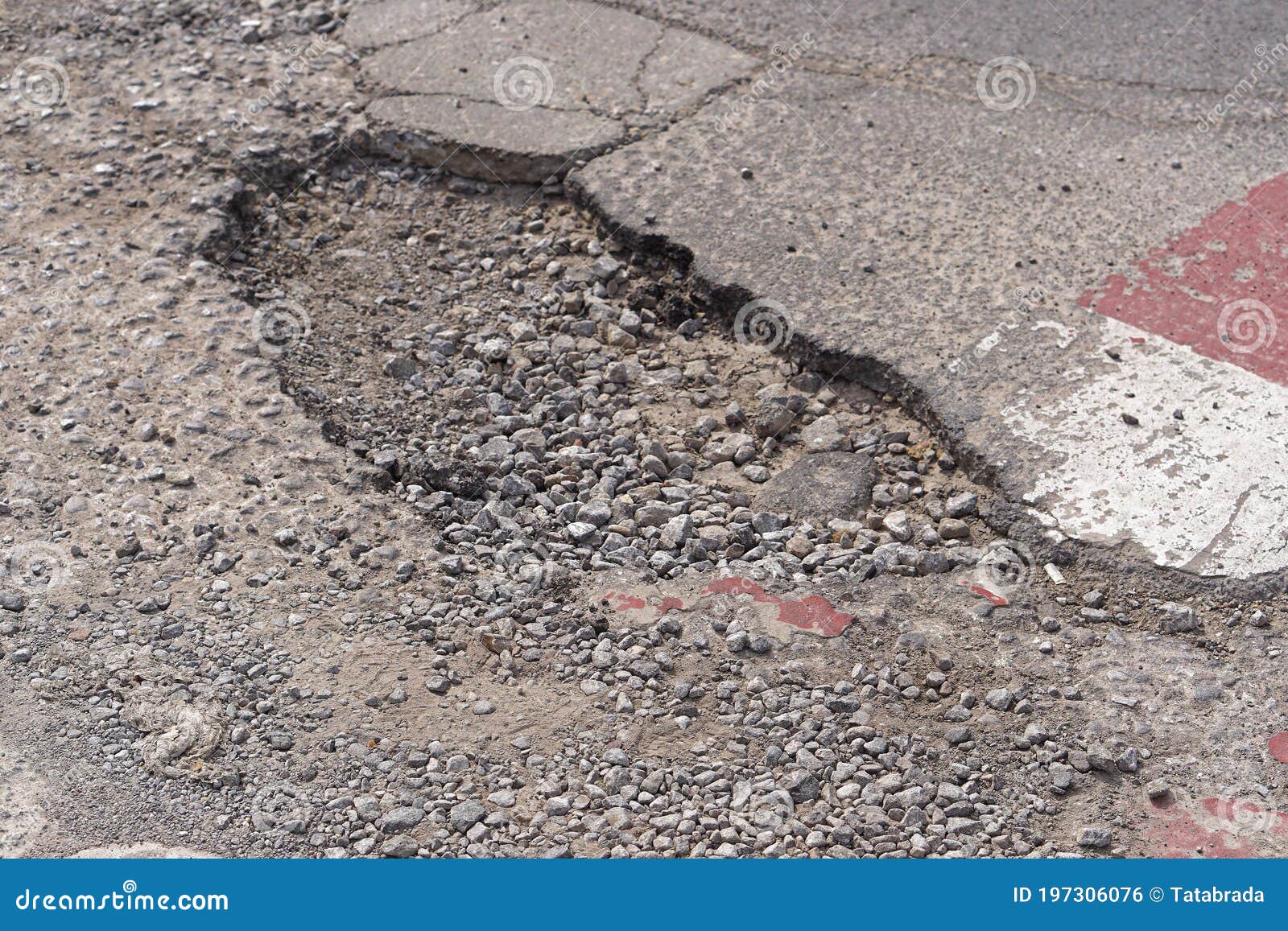 Very Big Pothole On The Road Royalty-Free Stock Image | CartoonDealer ...