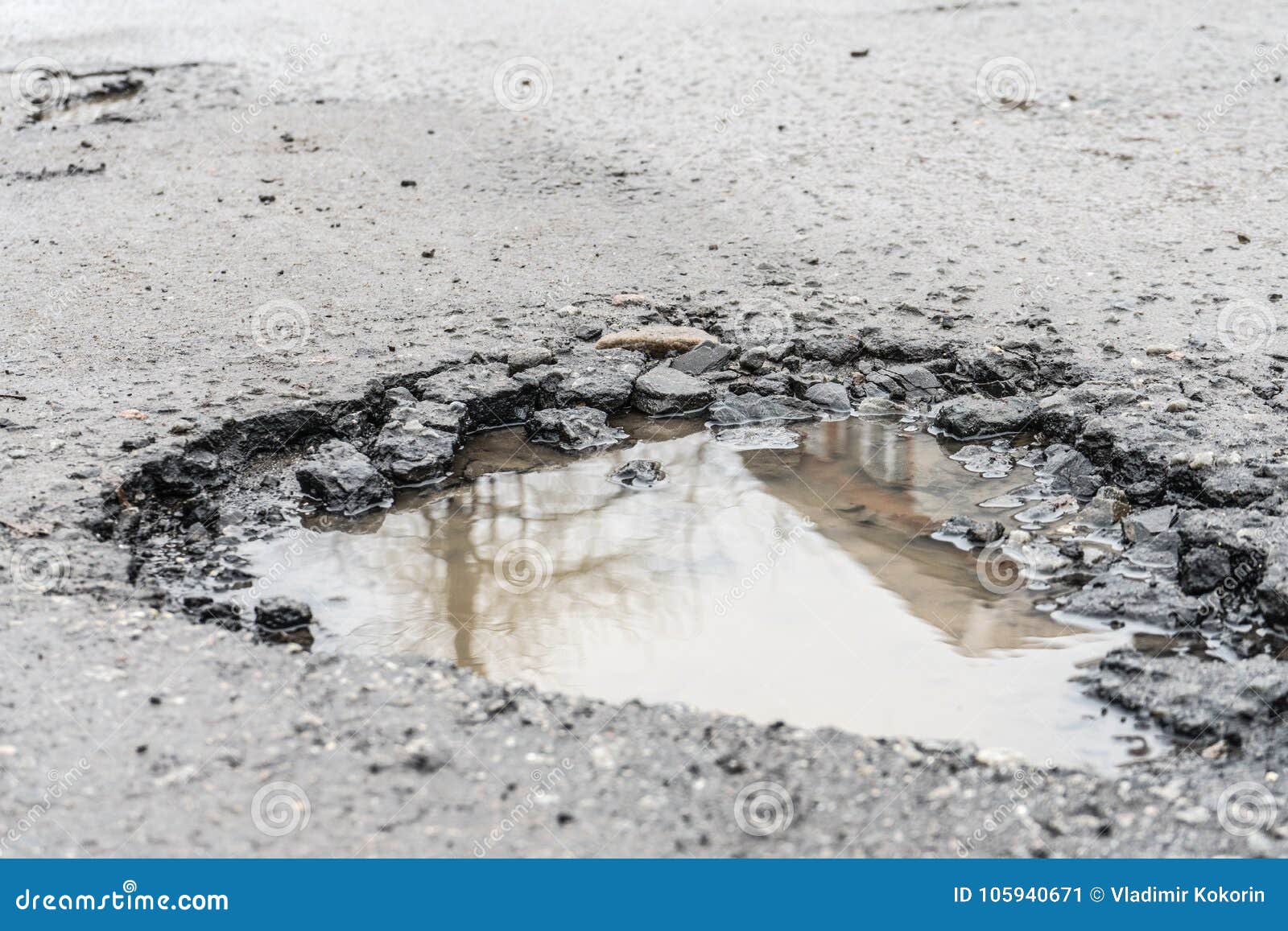 Potholes. Potholes Dangerous To Motorists And Pedestrians. Royalty-Free ...