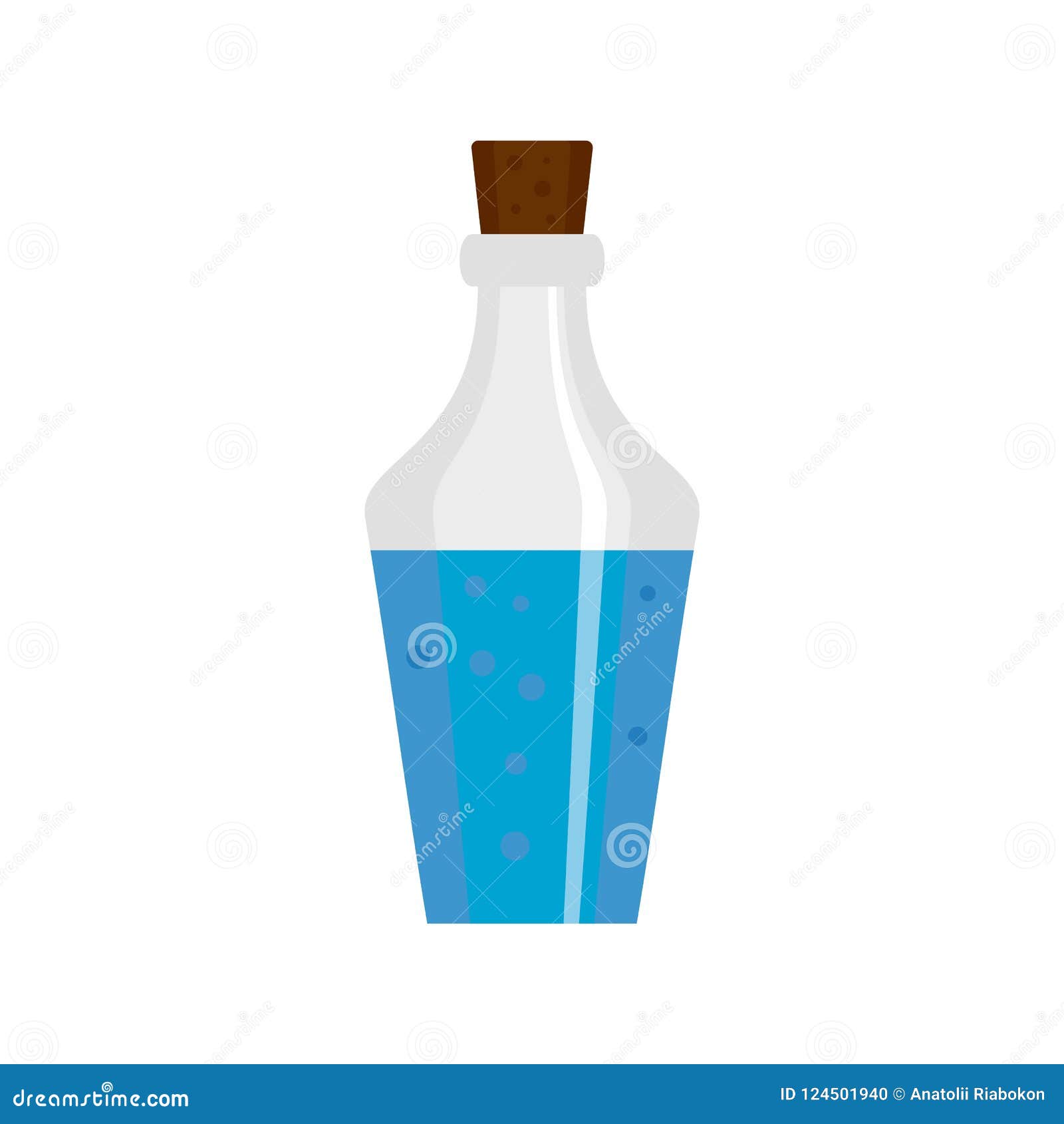 Potion Bottle Icon, Flat Style Stock Illustration - Illustration of ...