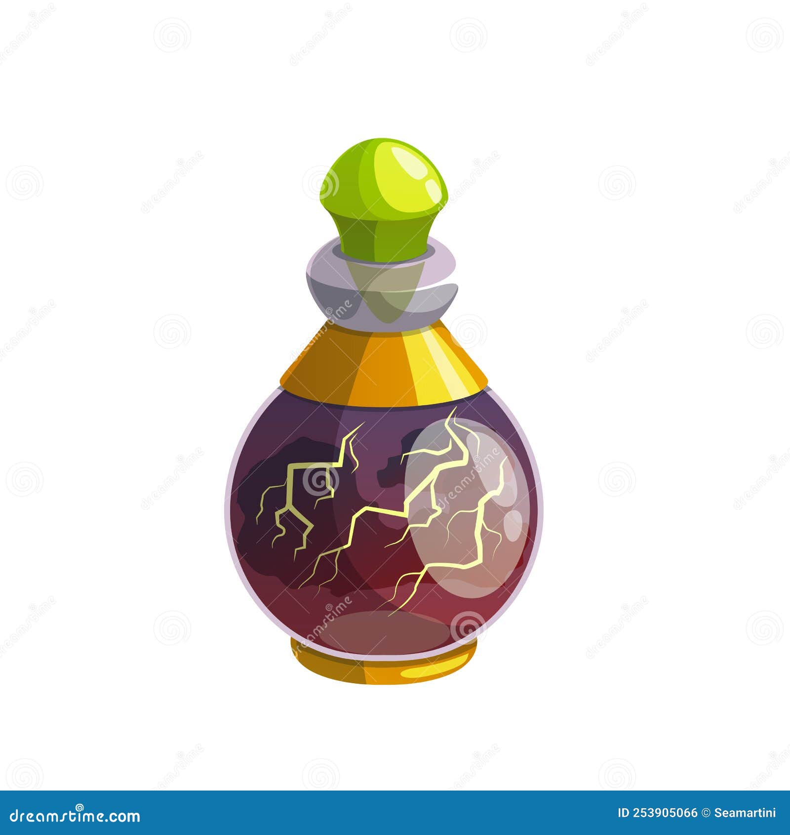 Potion Bottle with Lightning Strikes Vector Icon Stock Vector ...