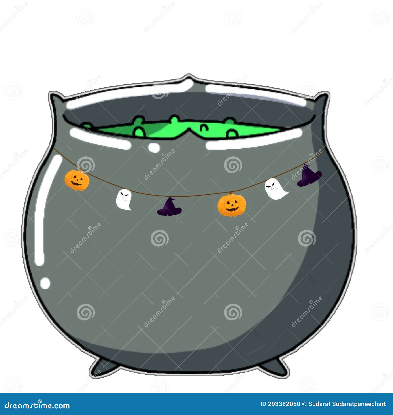 Potion Cauldron Halloween Cauldron Poison Stock Illustration ...