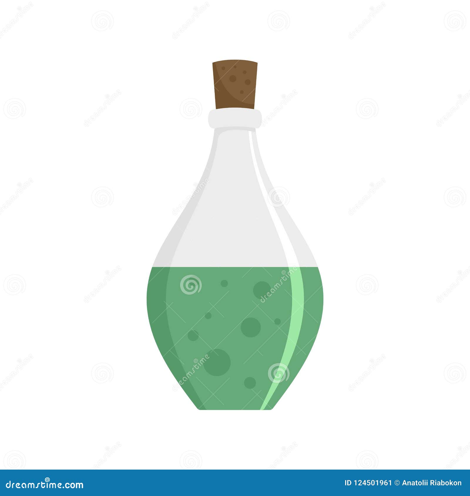Potion Elixir Bottle Icon, Flat Style Stock Illustration - Illustration ...