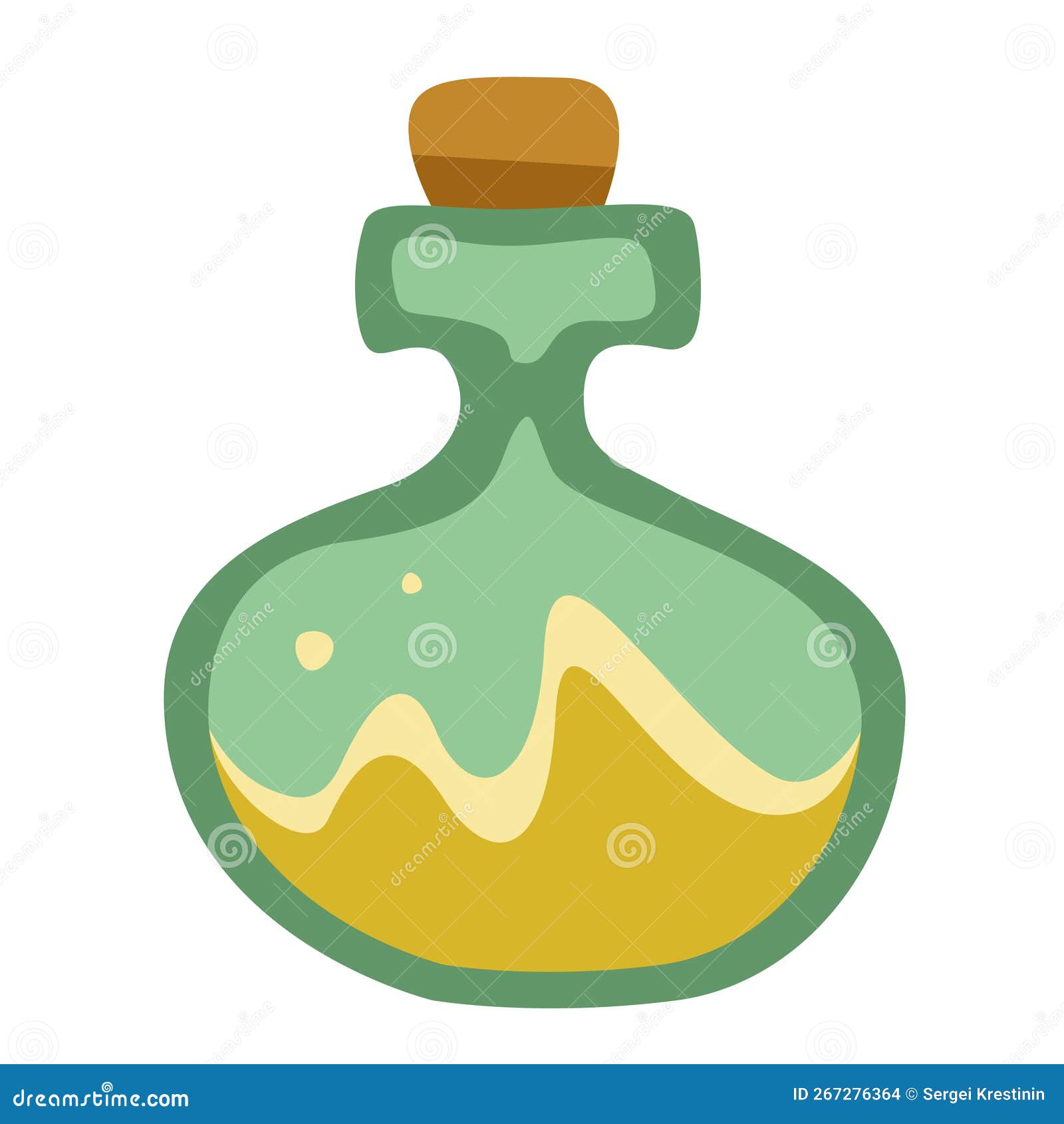 Potion flask side view. stock vector. Illustration of icon - 267276364
