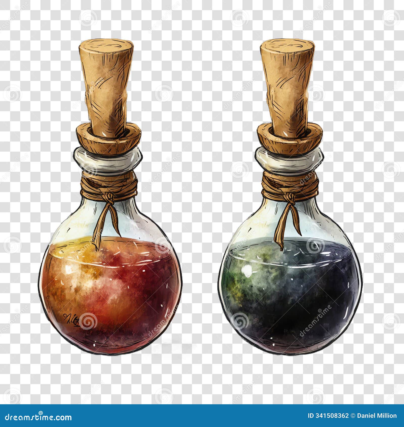 Potions set stock illustration. Illustration of illustrations - 341508362