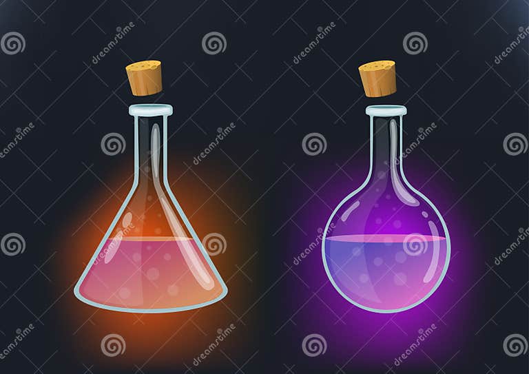 Potions Vector Cartoon Illustrations Stock Illustration - Illustration ...