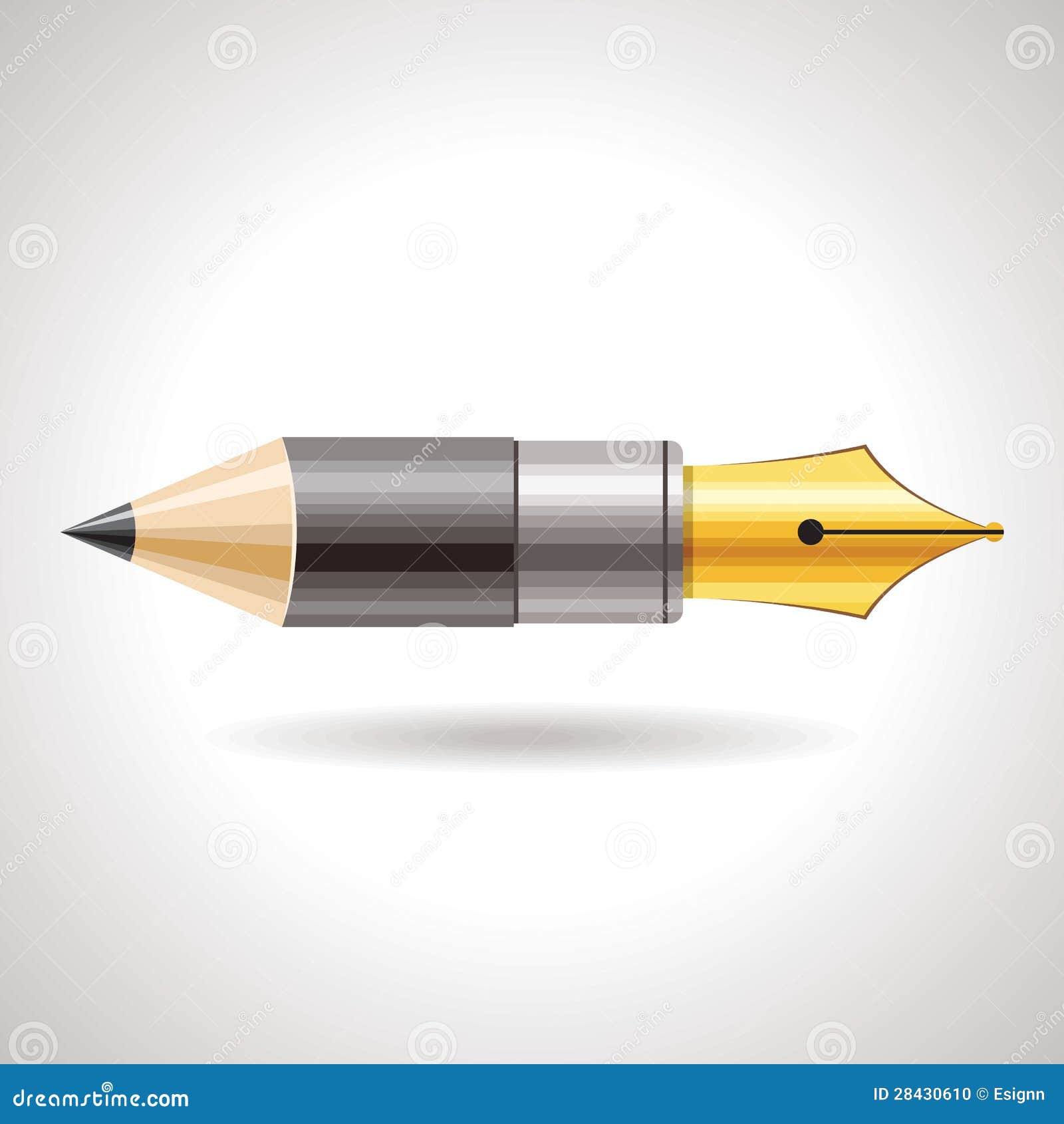 Potlood en pen vector illustratie. Illustration of onderwijs - 28430610