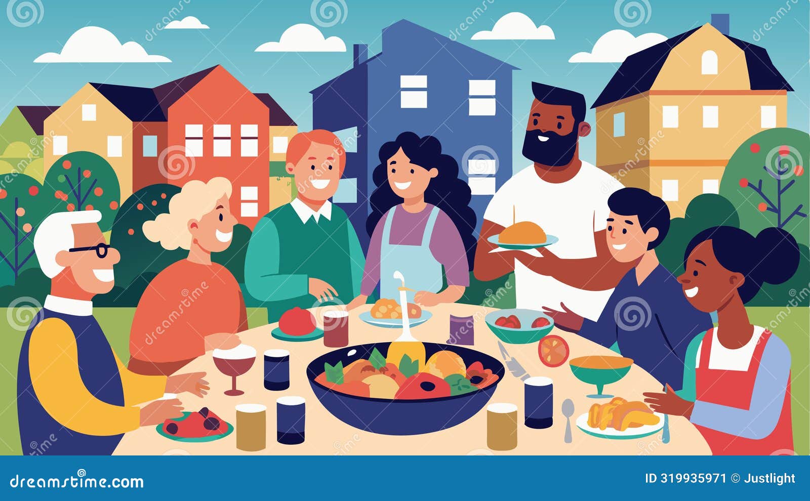Potluck Illustration Cartoon Vector | CartoonDealer.com #84879495