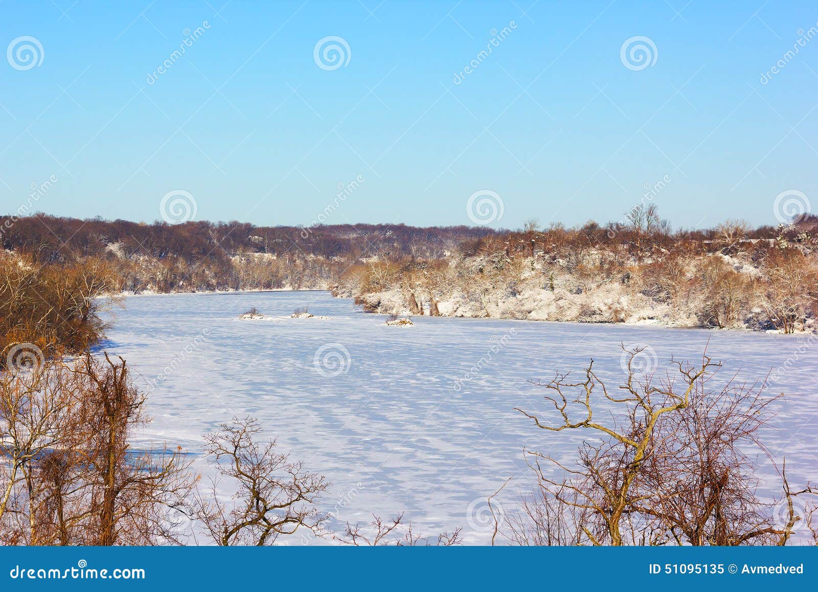 Potomac River in Winter, Washington DC. Stock Image - Image of storm ...