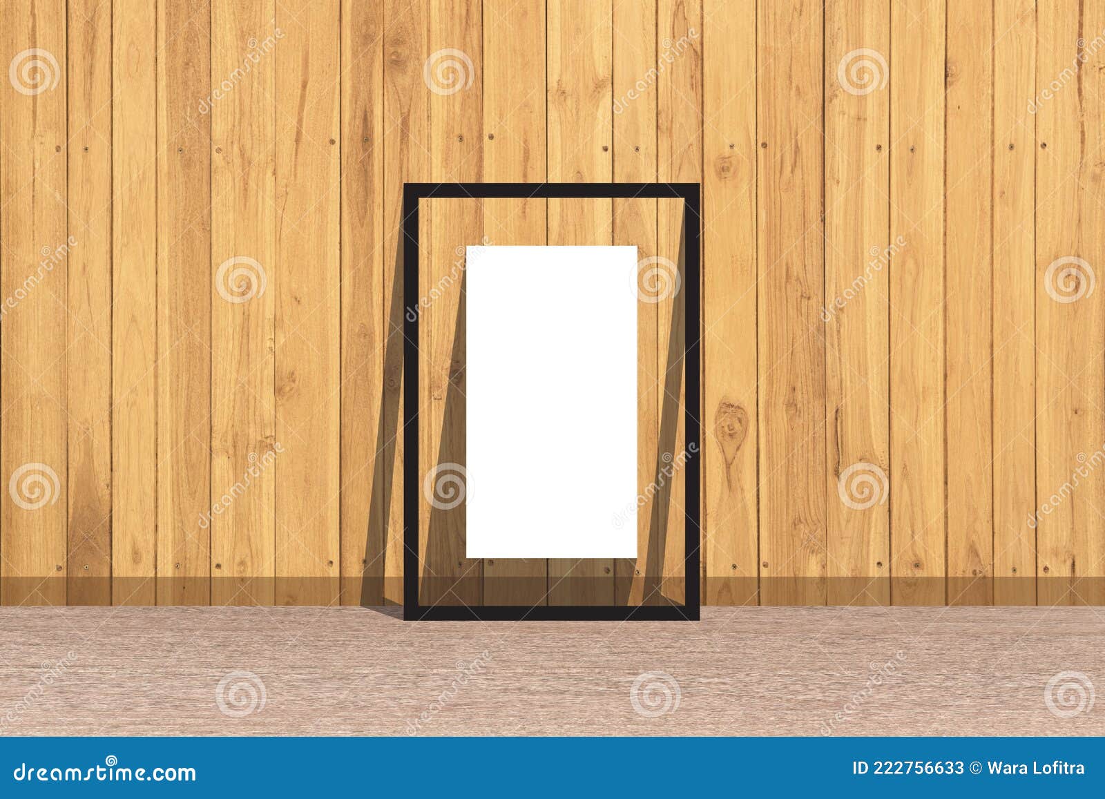 Potrait Empty Photo Black Frame Stock Image - Image of room, realistic ...