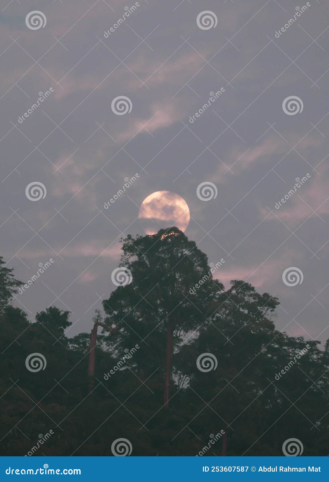 Full Moon Cover by Cloud Over the Mountain Stock Image - Image of full ...