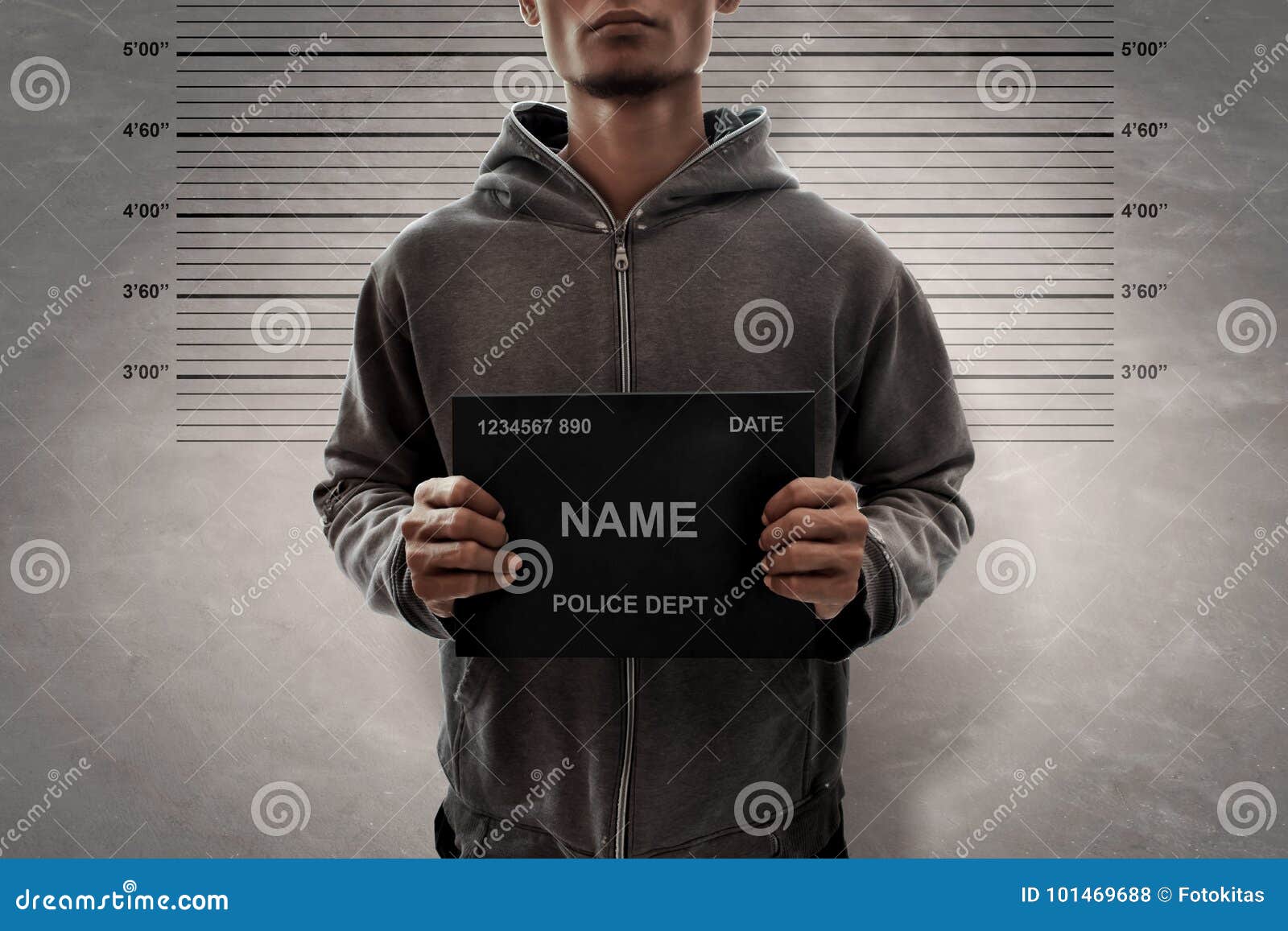 Potrait Man Mugshot of Criminal Stock Photo - Image of danger, holding ...