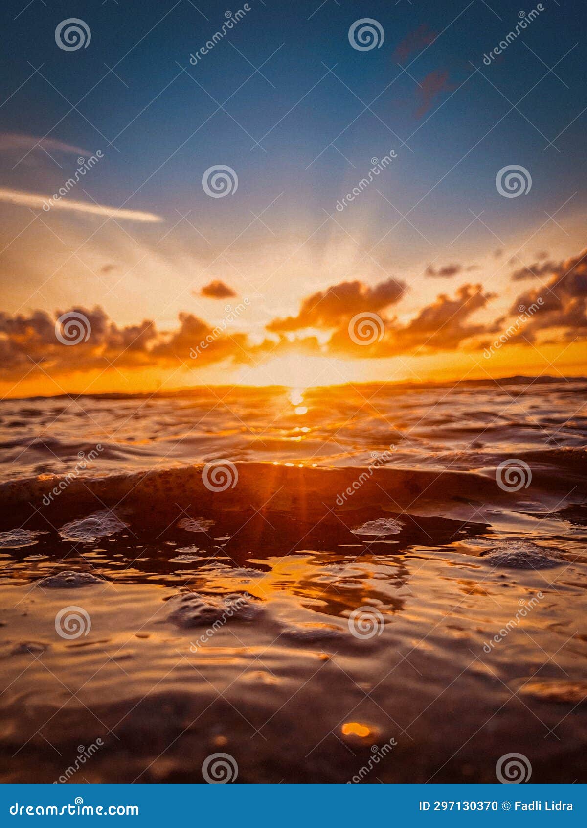 Potrait Sunset on the Beach and Beautiful Sky Stock Photo - Image of ...