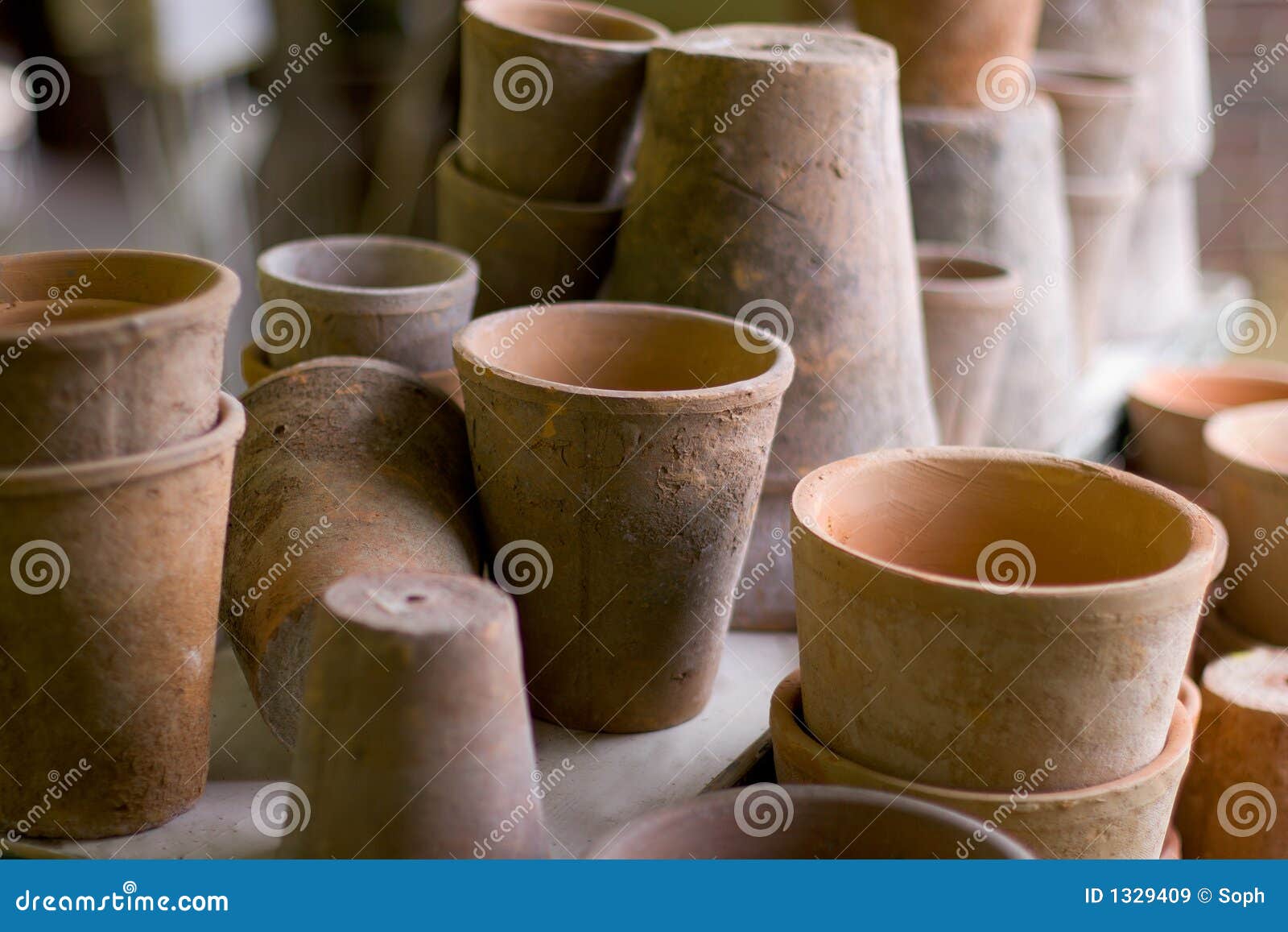 Pots stock image. Image of natural, home, spring, herb - 1329409