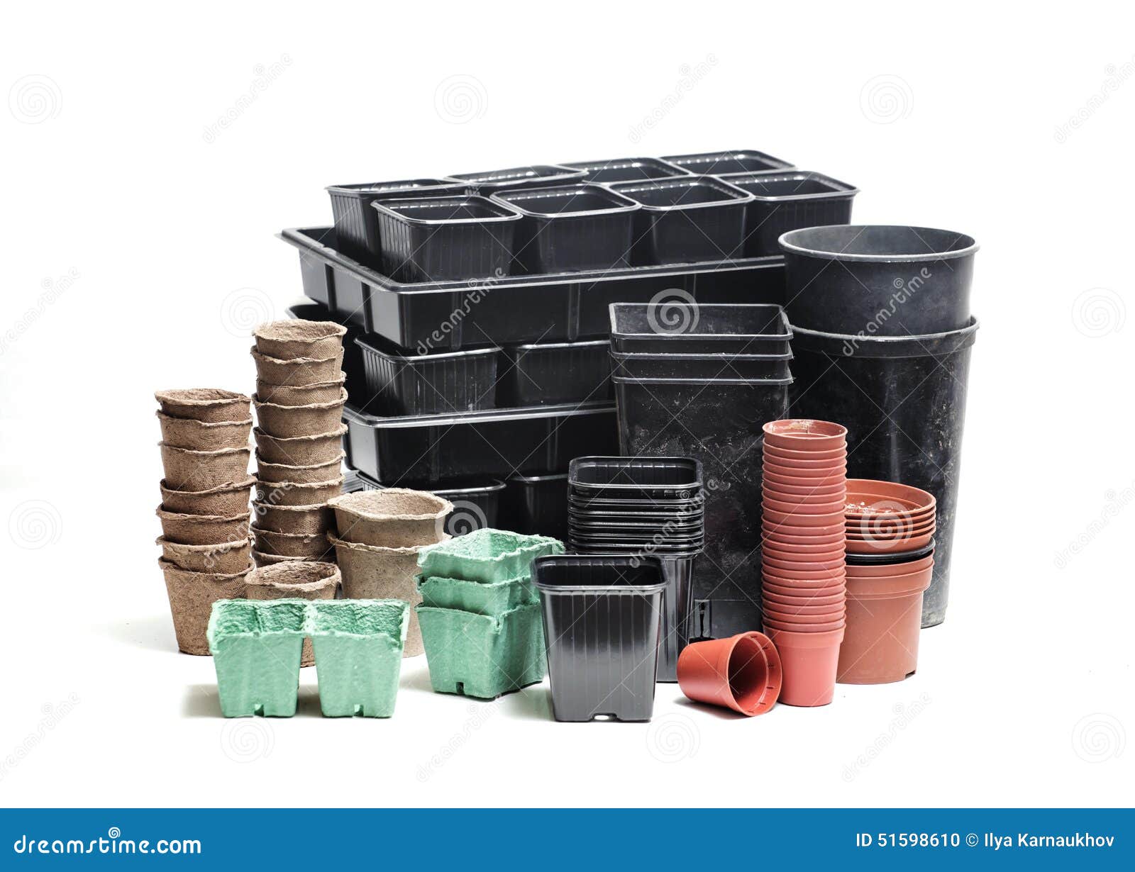 Pots and boxes stock photo. Image of cells, green, cultivated - 51598610