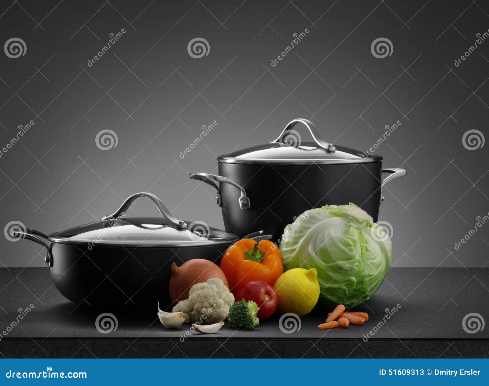 Pots stock image. Image of kitchenware, lemon, collection - 51609313