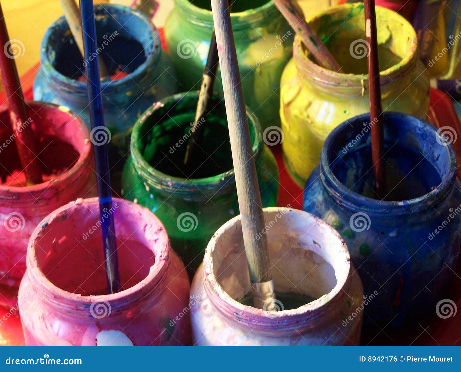 Pots of color stock illustration. Illustration of painting - 8942176