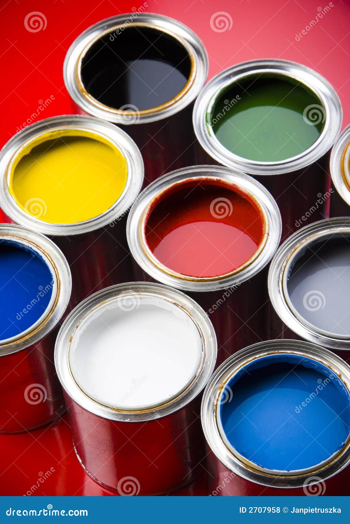Pots Of Colorful Paint Royalty Free Stock Photos - Image: 2707958