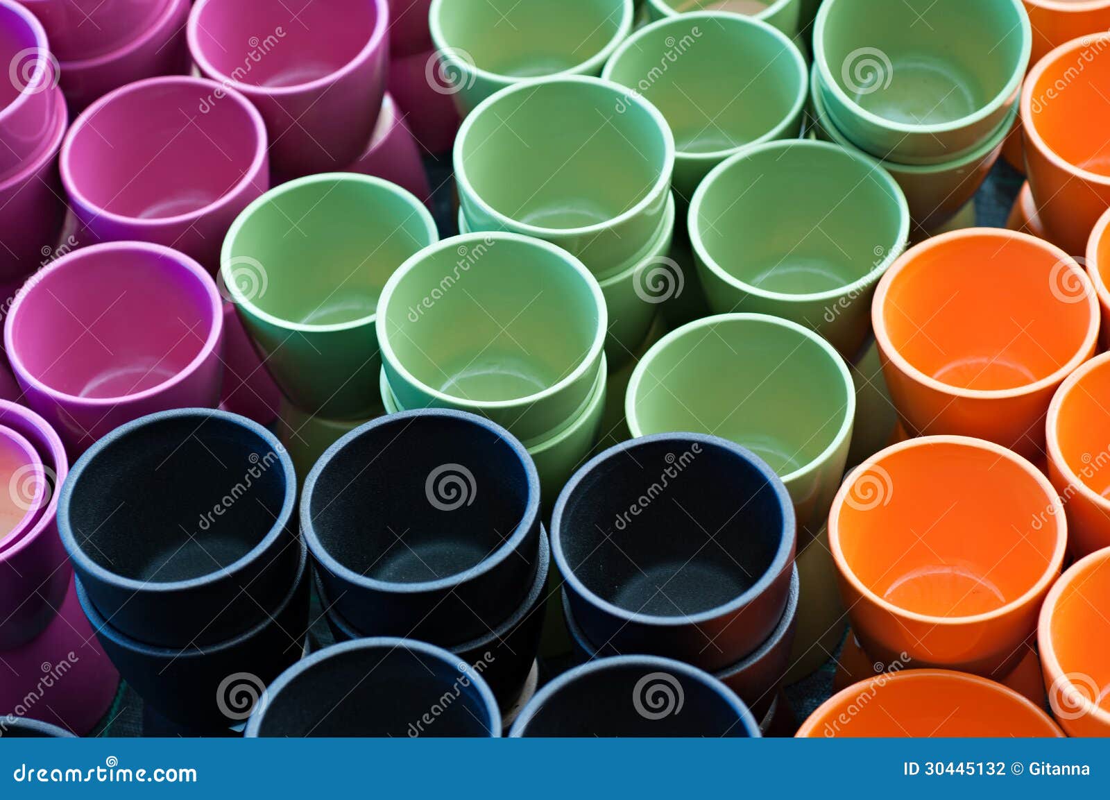 Pots for colors stock photo. Image of group, gardening - 30445132