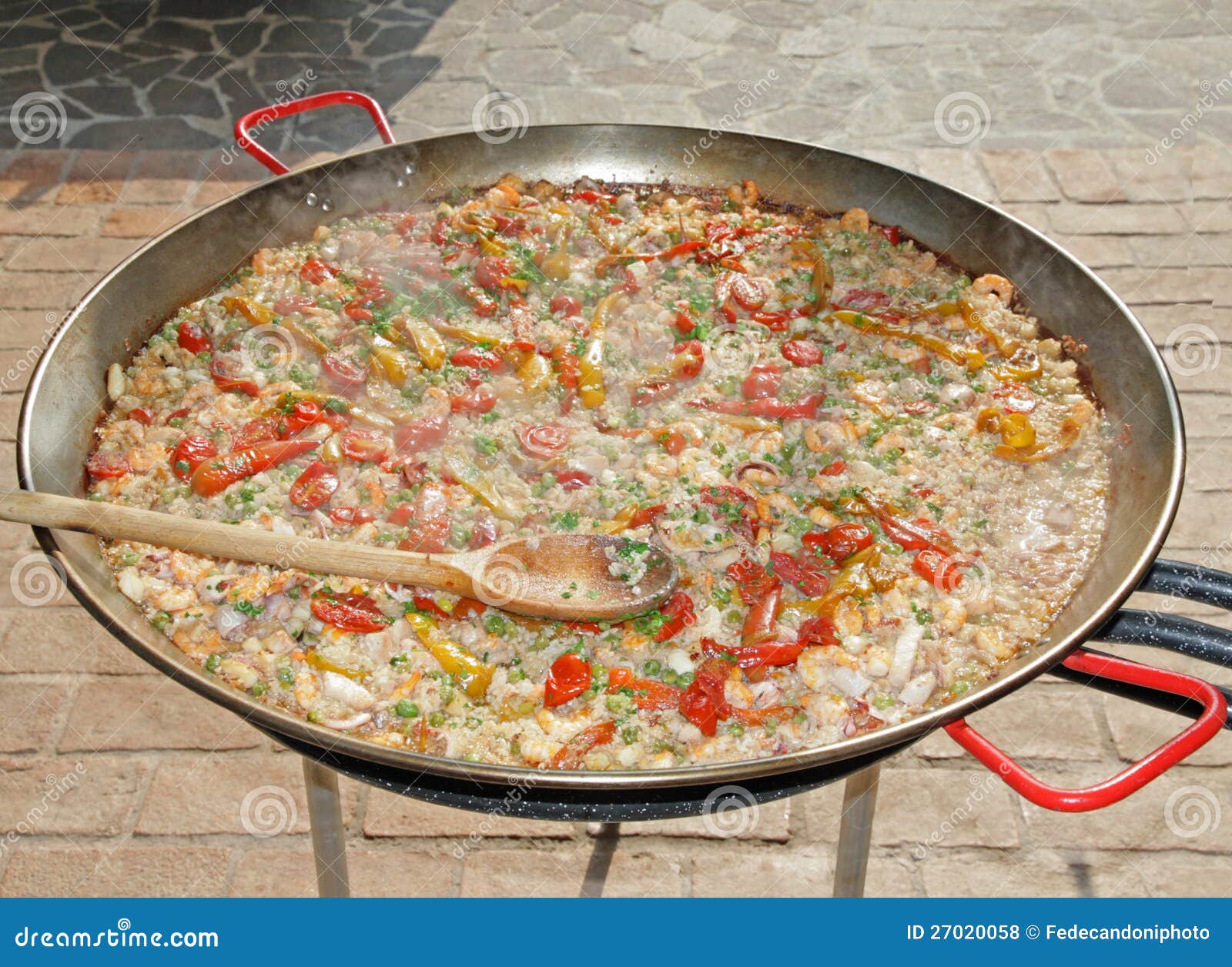 Pots for Cooking the Rice and Fish Pajella and Fresh Vegetables Stock ...