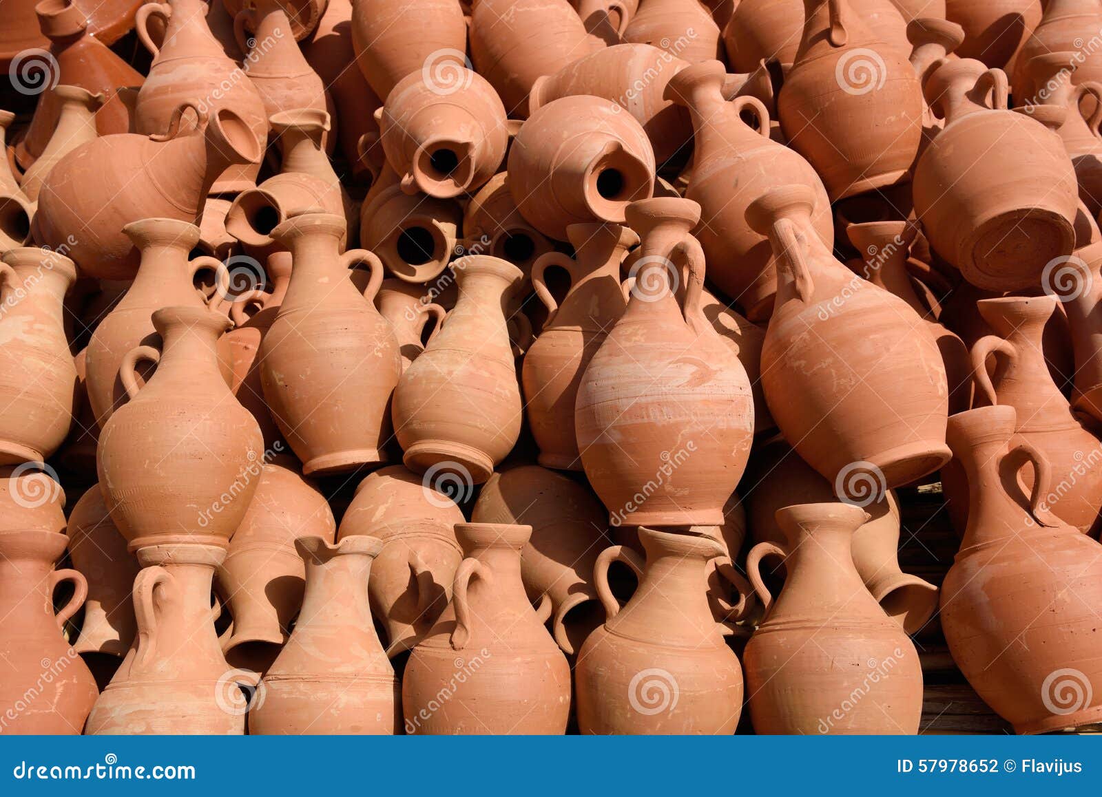 Pots made of clay stock photo. Image of moroccan, maison - 57978652