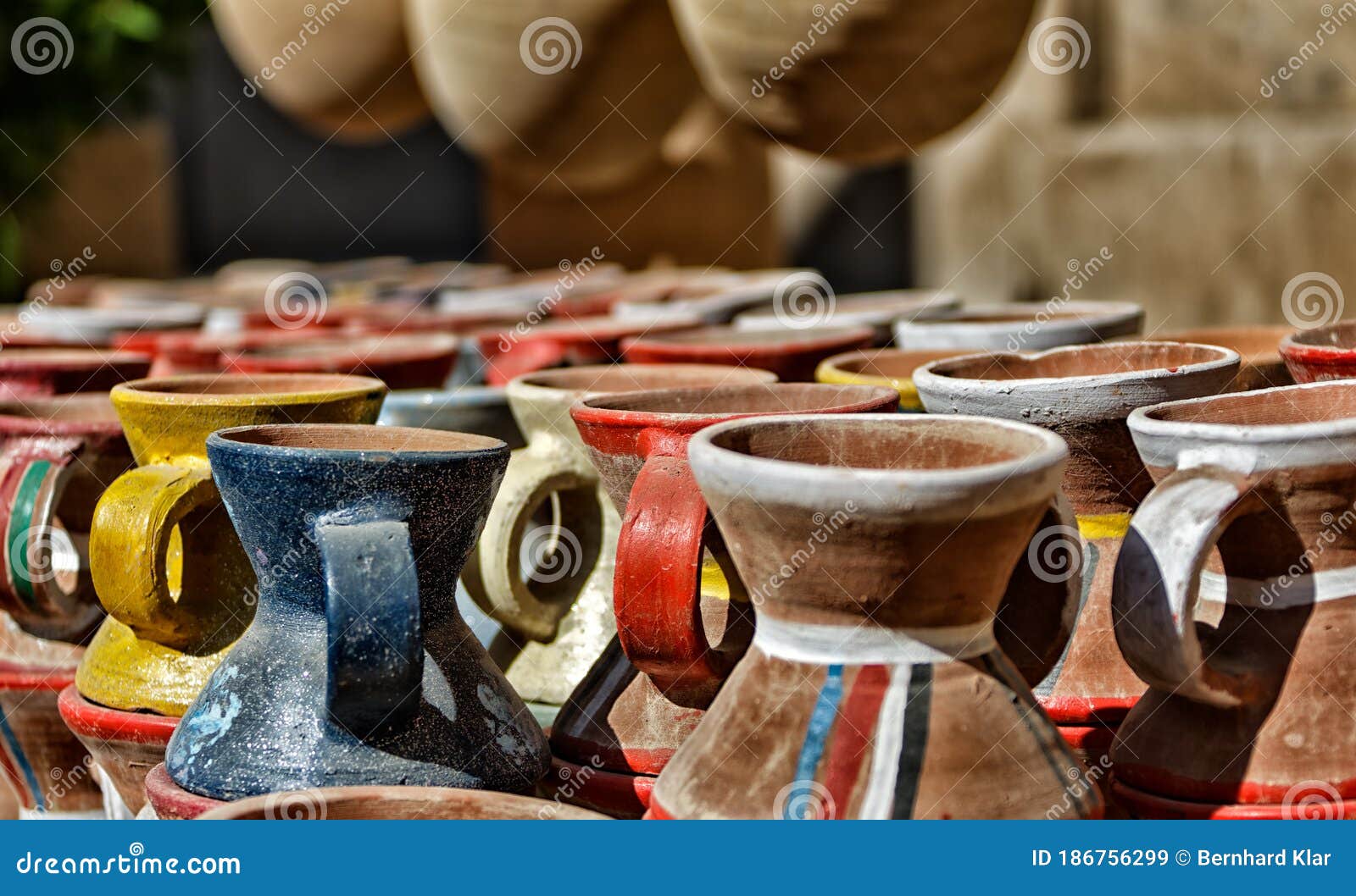 Pots in Nizwa Fort, Oman. Sultanate of Oman. Stock Image - Image of ...
