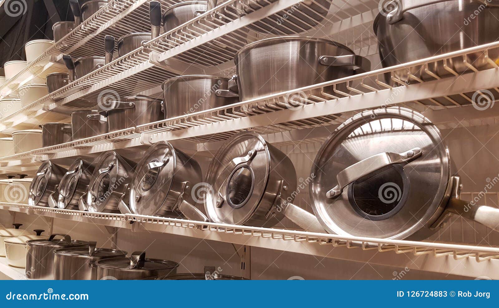 Pots and Pans on Display in a Shop Stock Image - Image of cooking ...