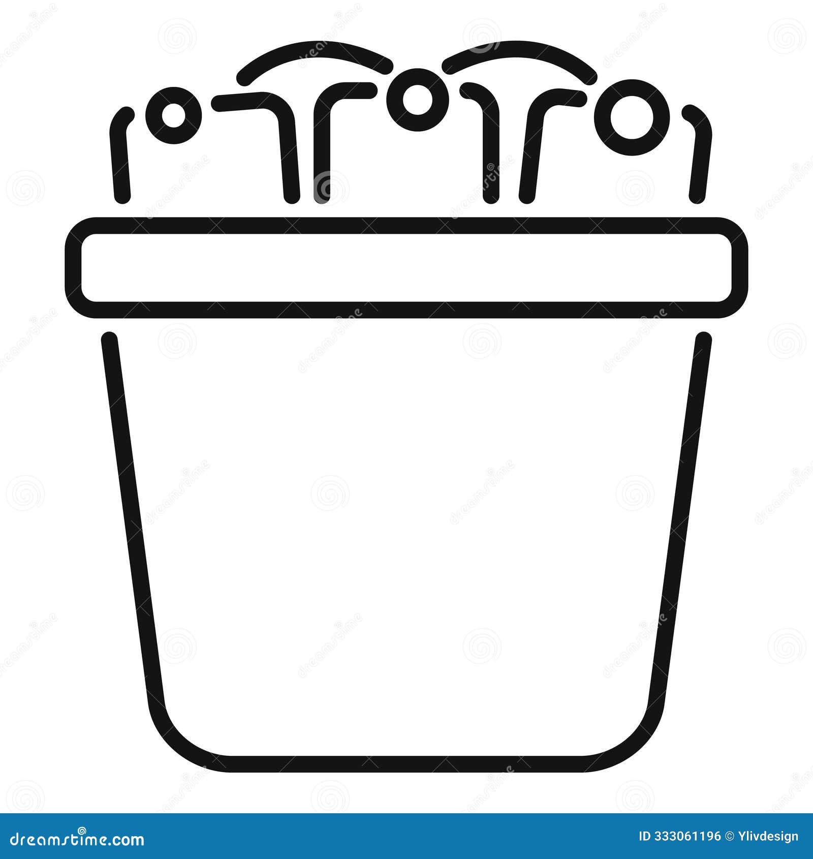 Potted Plant Growing from Flower Pot Outline Icon Stock Illustration ...
