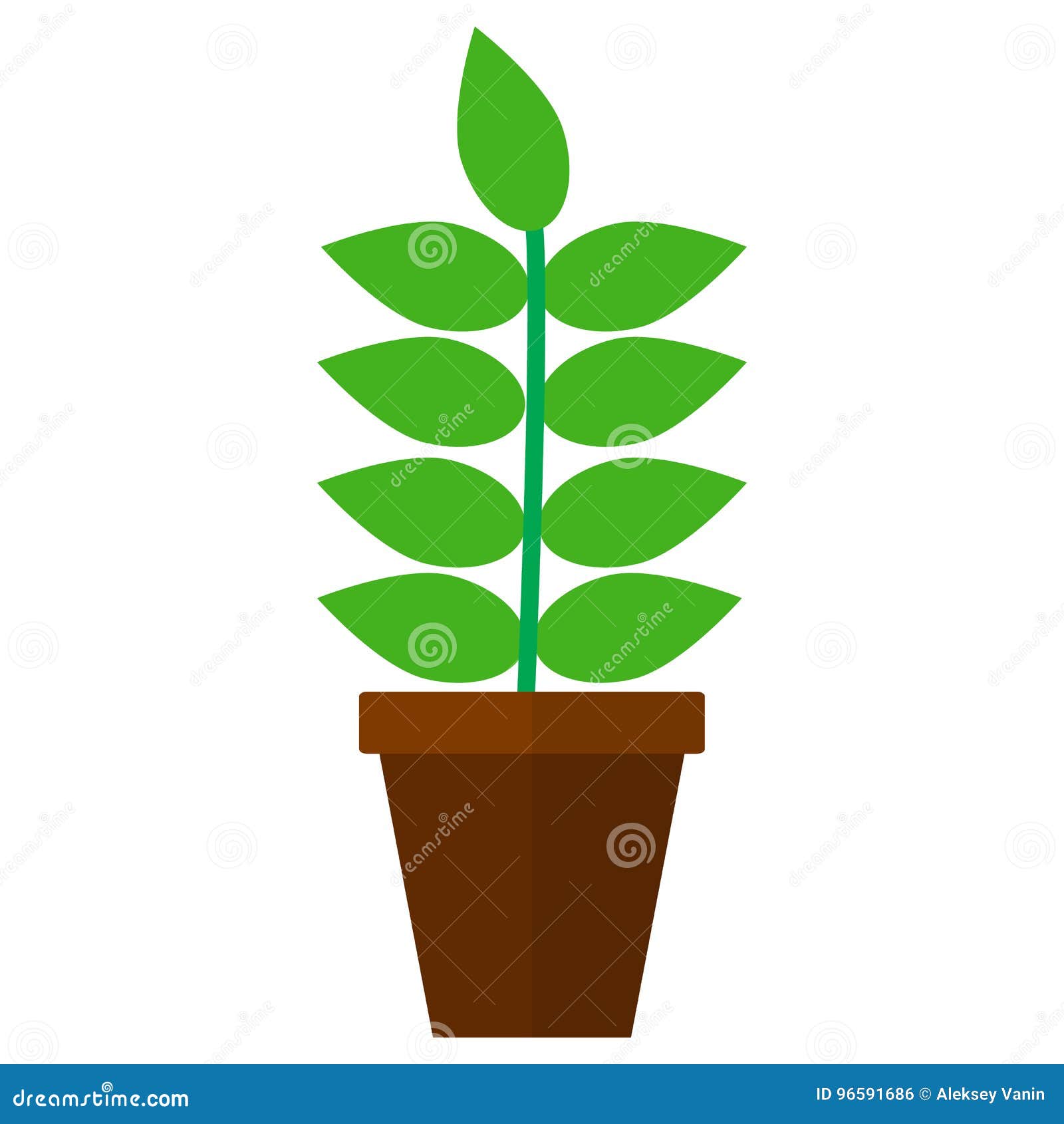 Potted Plant Icon, Vector Illustration Stock Vector - Illustration of ...
